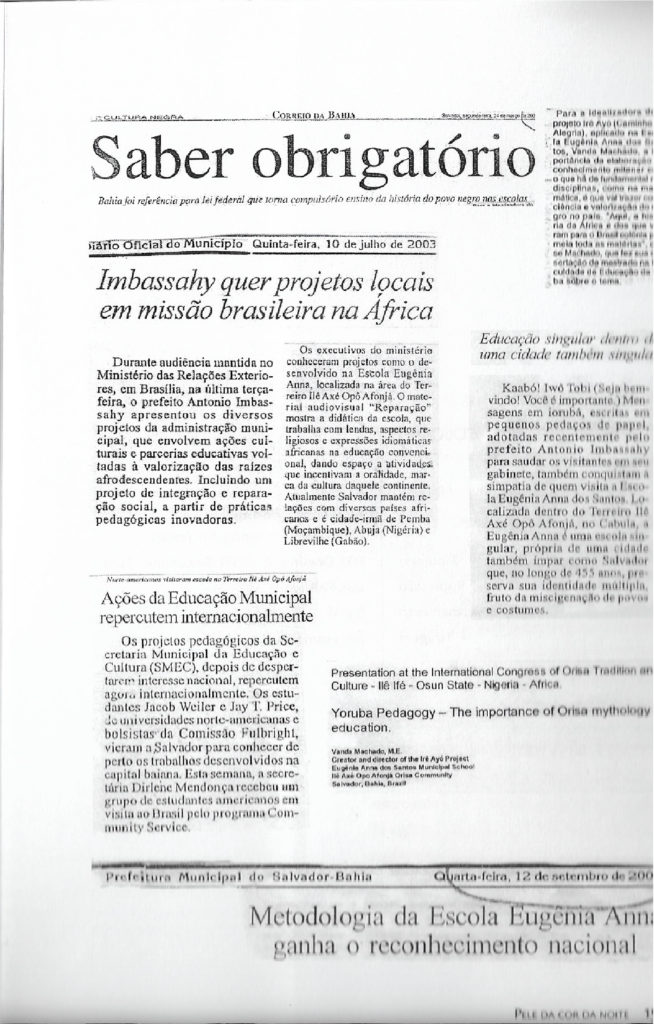 Projeto Irê Ayó – Vanda Machado